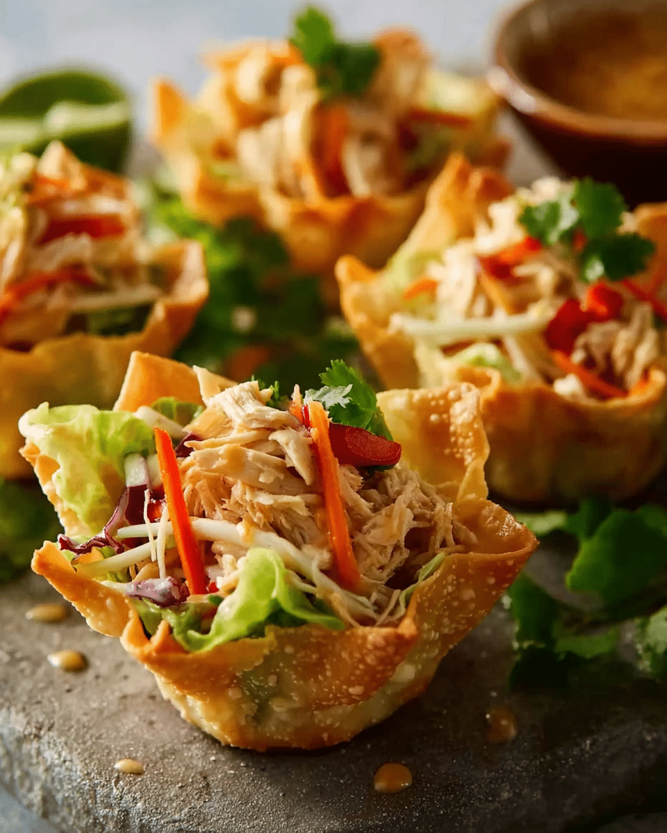 Thai Chicken Salad Wonton Cups, a Delicious Party Bite You’ll Love