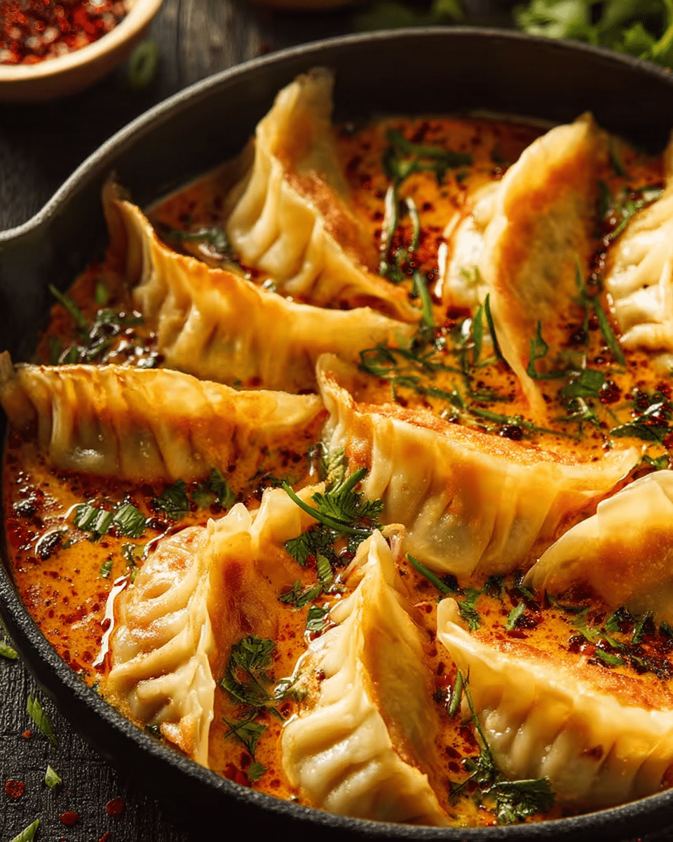 Baked Potstickers with Thai Curry Sauce Delicious Easy Dinner Recipe